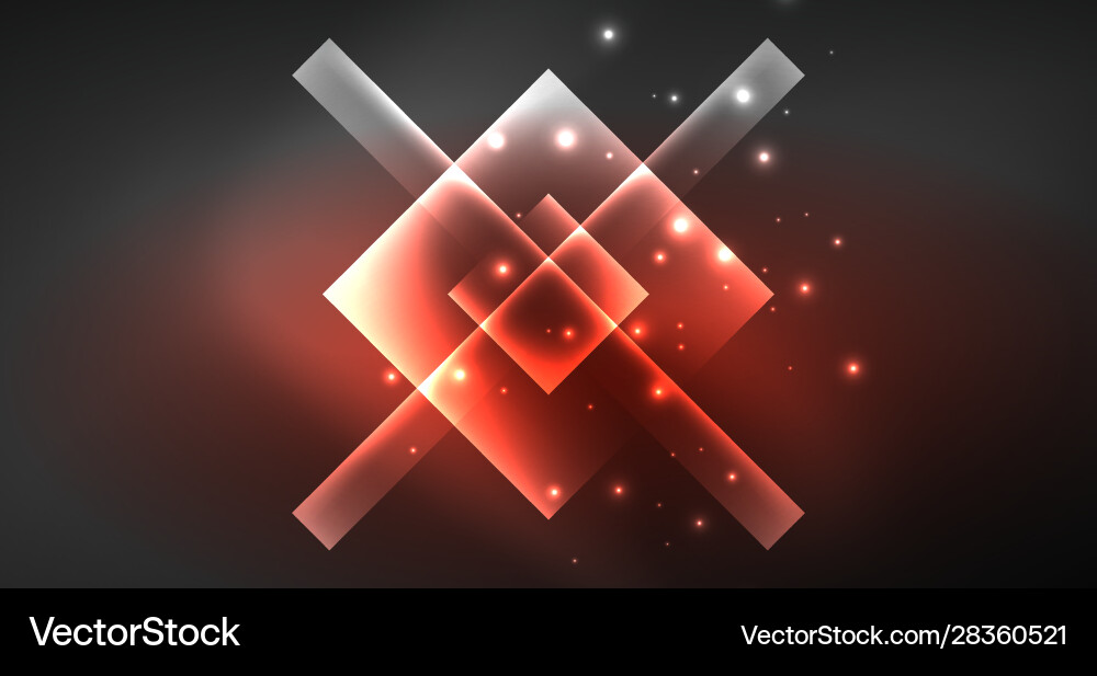 Neon shiny color squares on black modern template Vector Image