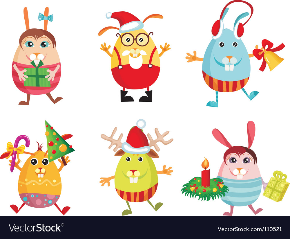 Rabbit set Royalty Free Vector Image - VectorStock