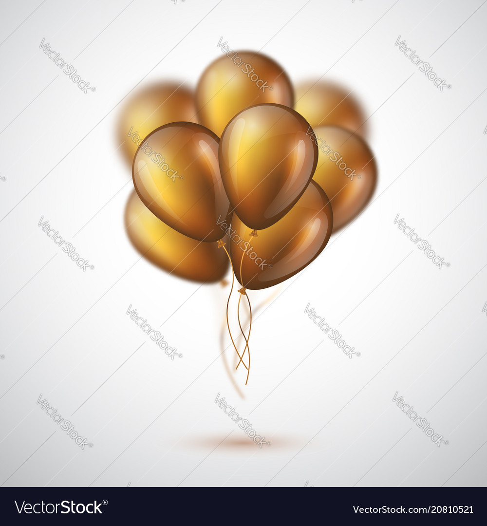 Realistic 3d glossy golden balloons Royalty Free Vector Realistic 3d glossy golden balloons Royalty Free Vector