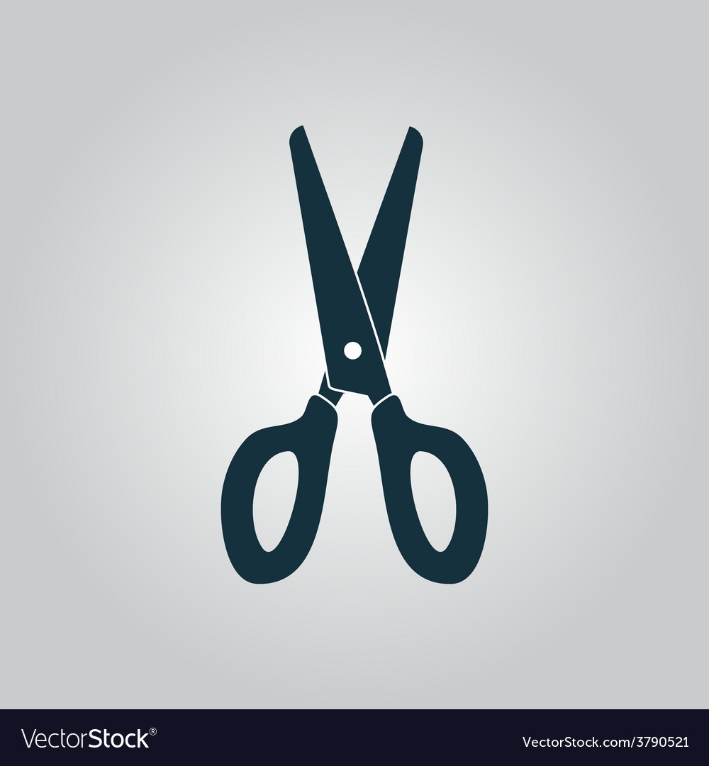 Scissors icon sign and button Royalty Free Vector Image