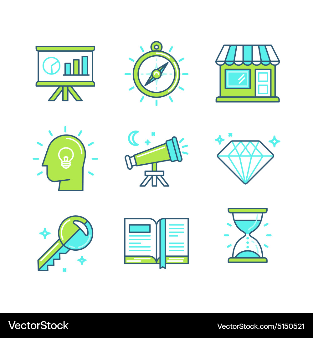 Set of linear icons in trendy style Royalty Free Vector