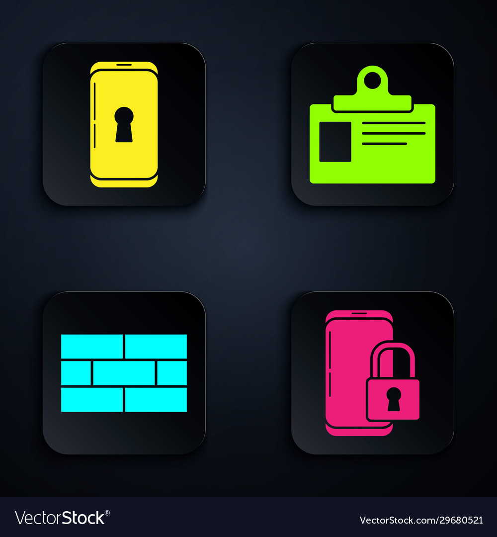 Set smartphone with closed padlock smartphone Vector Image