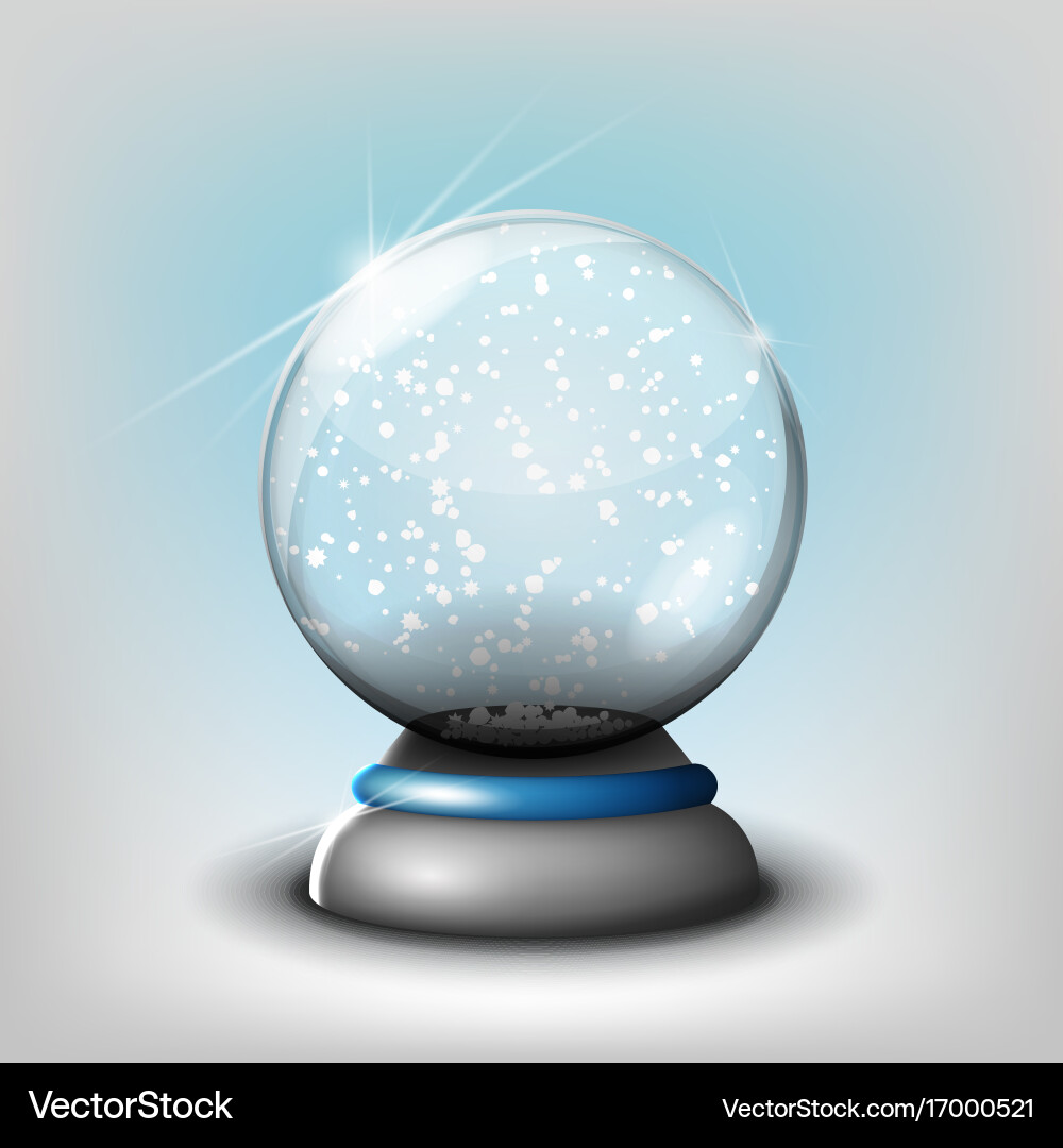 Snow glass transparent ball on a Royalty Free Vector Image