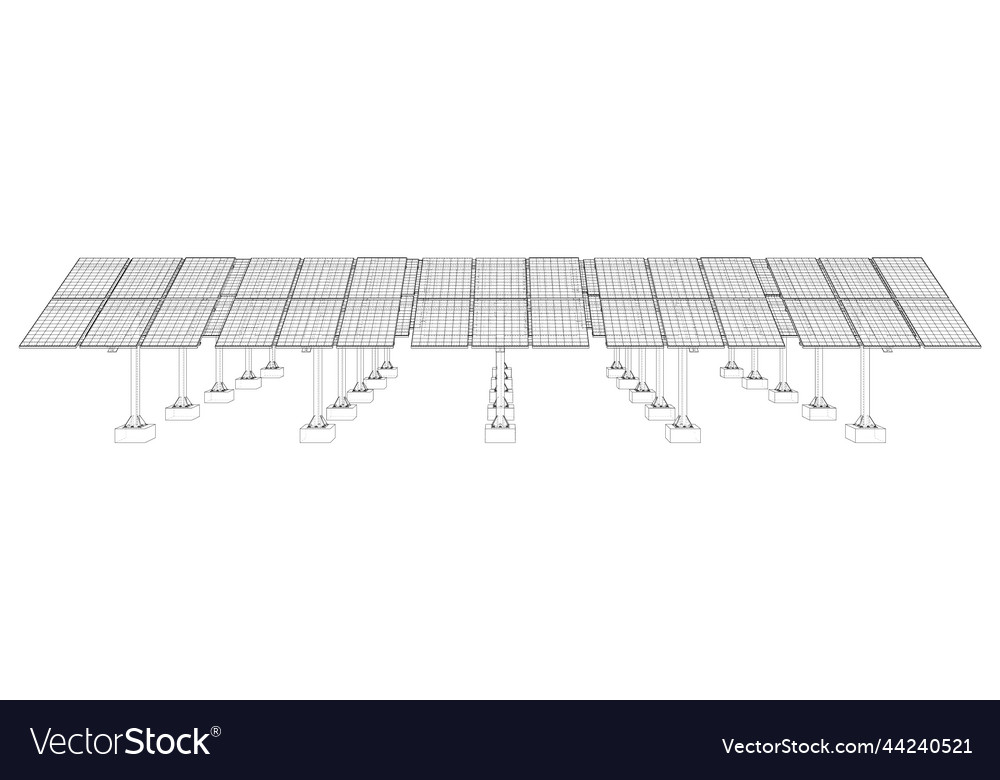 Solar panel field Royalty Free Vector Image - VectorStock