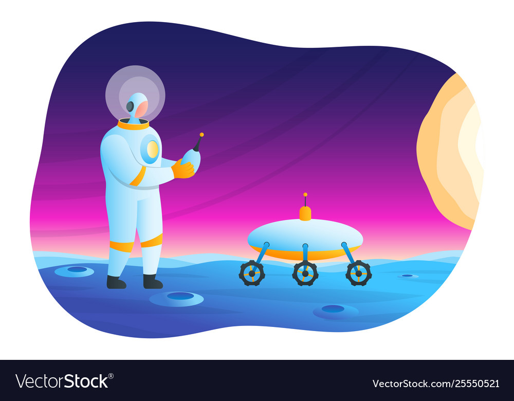 Space colonization concept2 Royalty Free Vector Image