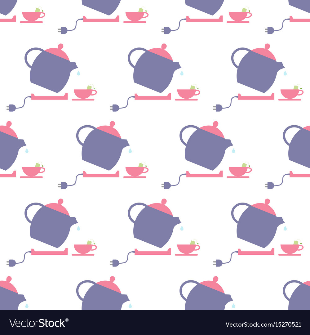 Tea pot pattern Royalty Free Vector Image - VectorStock
