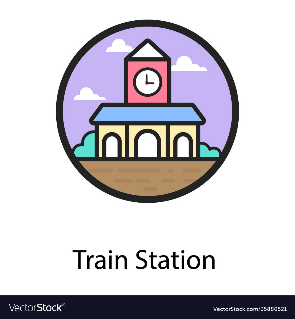 Train station Royalty Free Vector Image - VectorStock