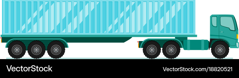 Truck trailer with container long vehicle Vector Image