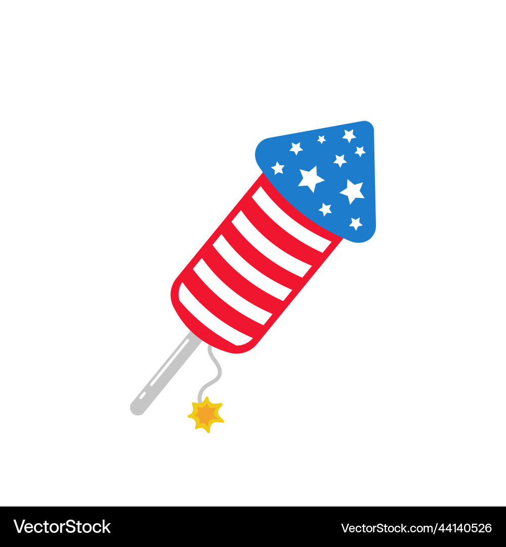 American flag fireworks rocket for the sky Vector Image