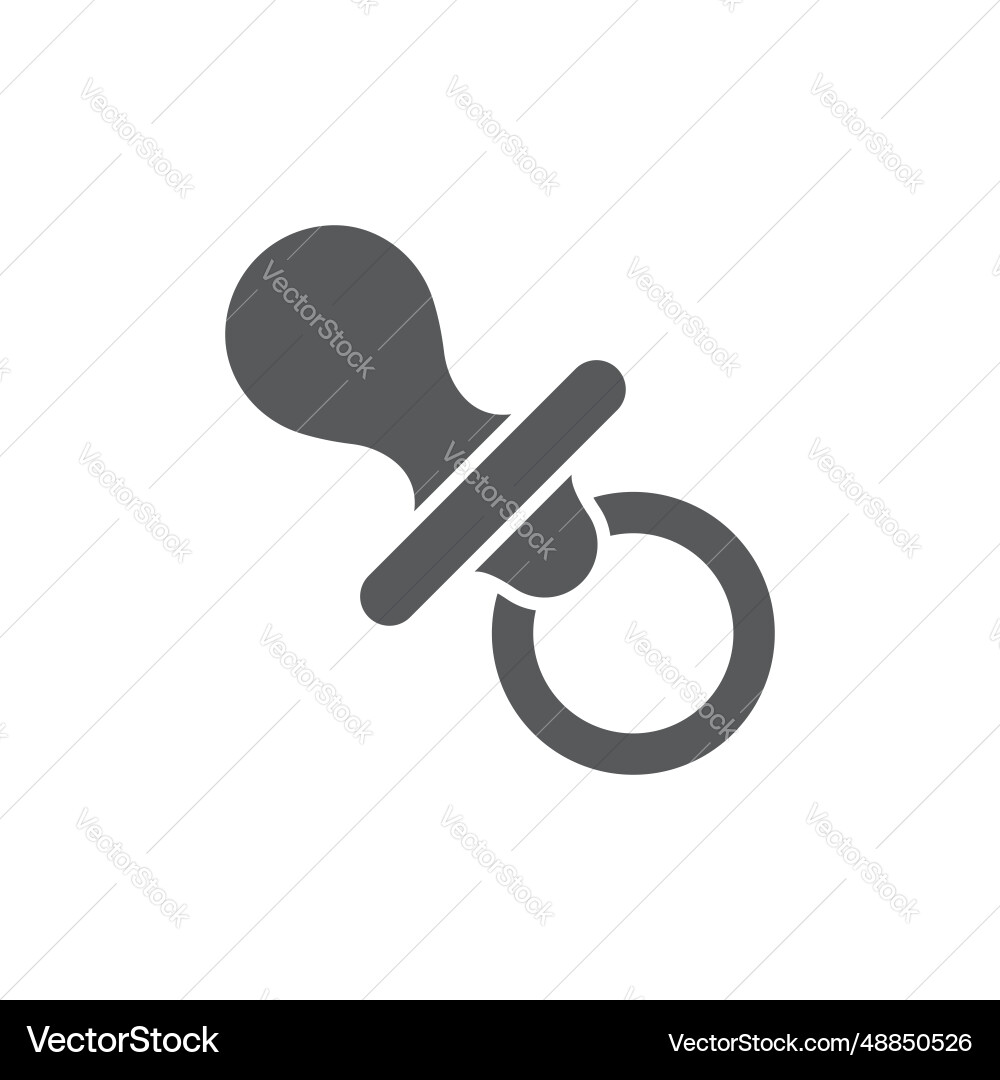 Baby pacifier icon in flat style nipple Royalty Free Vector