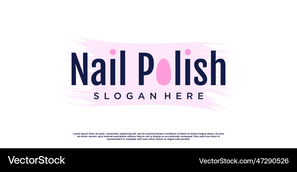 Beauty nail logo design with creative unique Vector Image