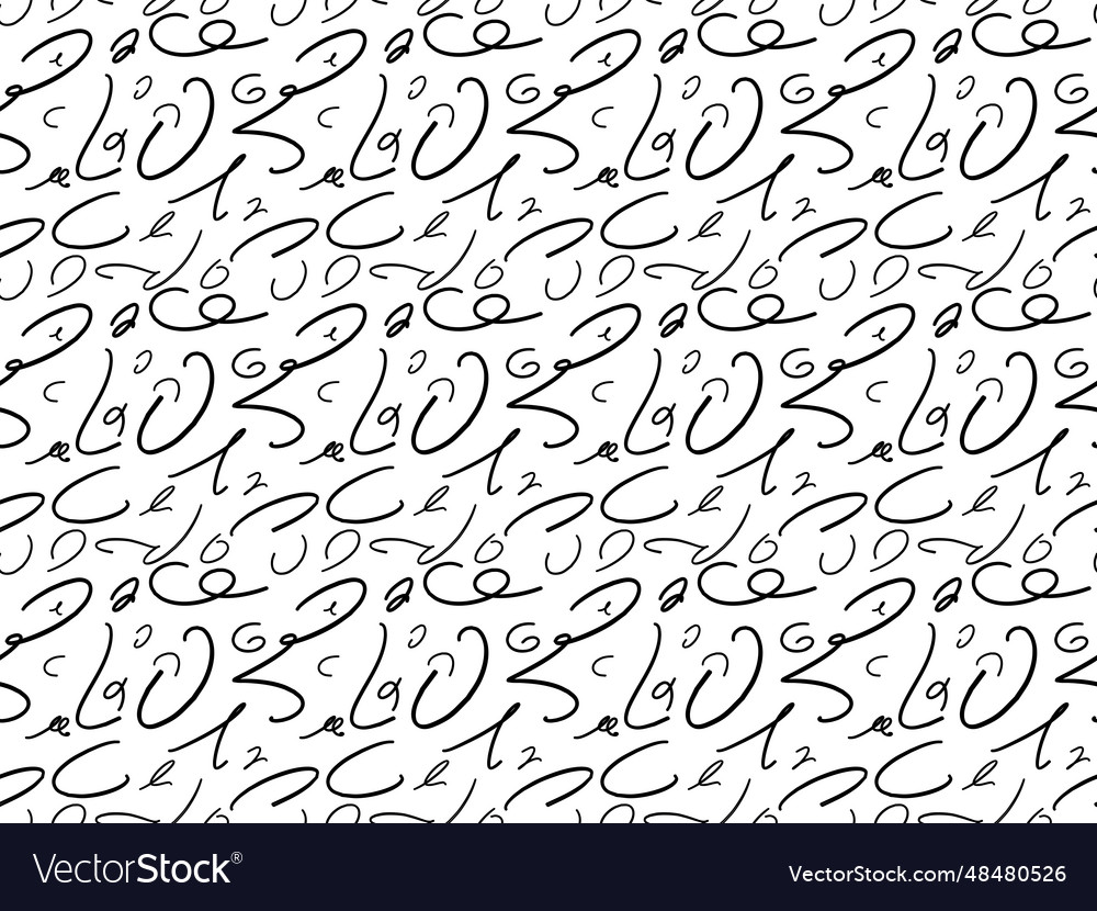 Black swirled thin line seamless pattern Vector Image