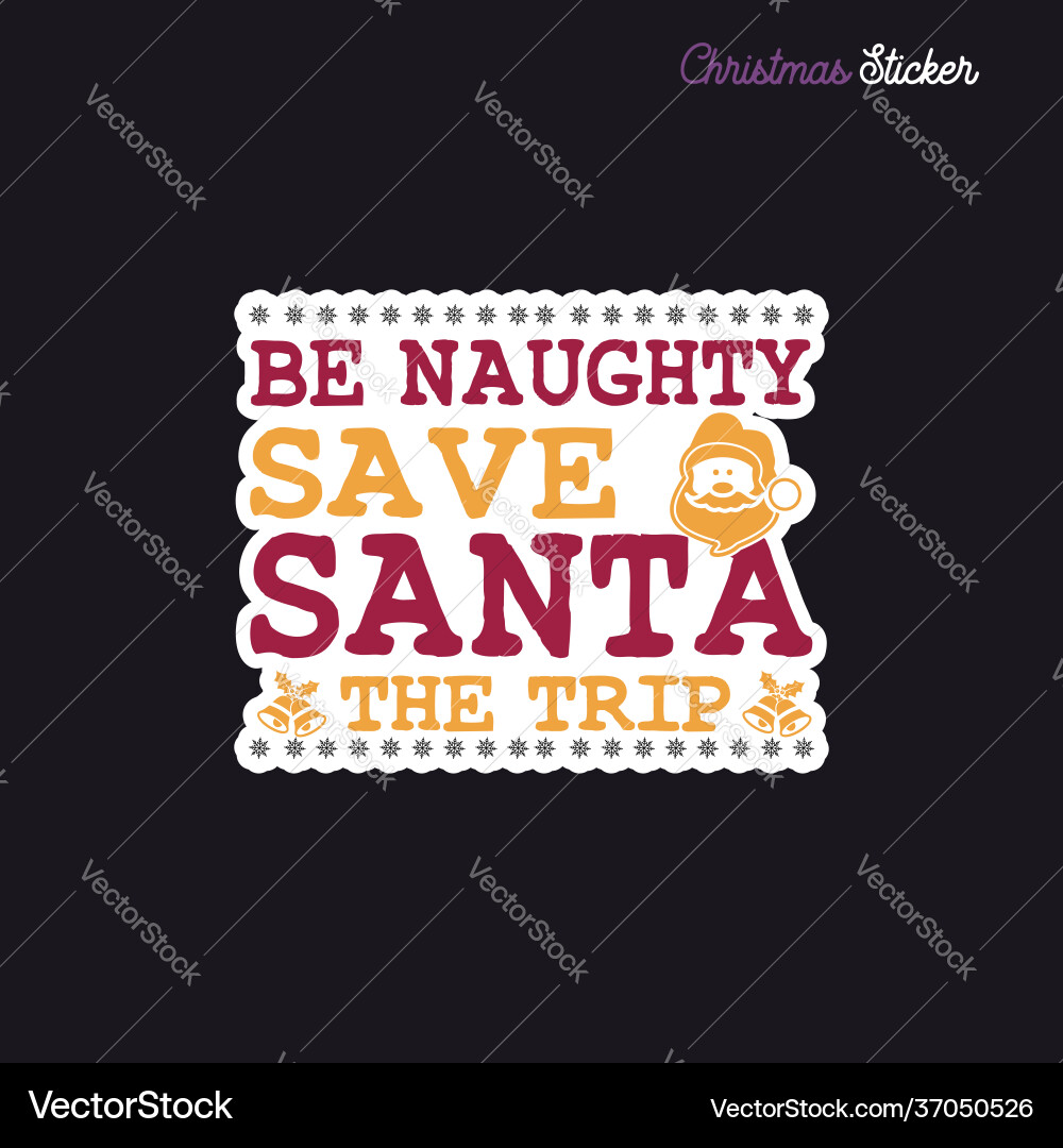 Christmas sticker design xmas calligraphy label Vector Image