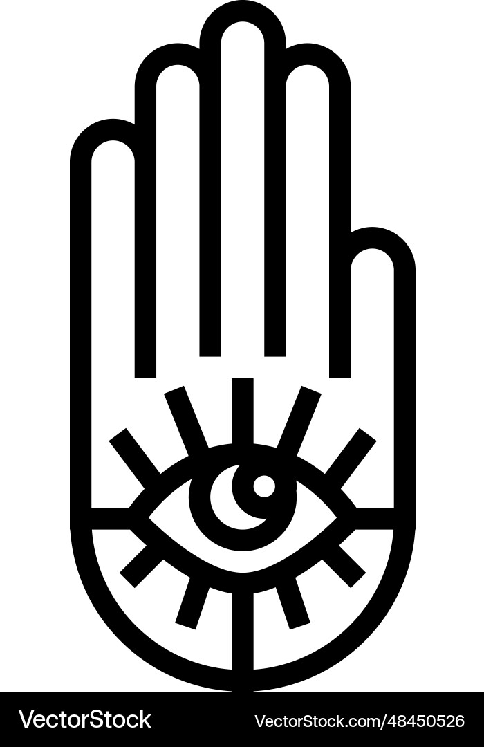 Hamsa hand jewish line icon Royalty Free Vector Image