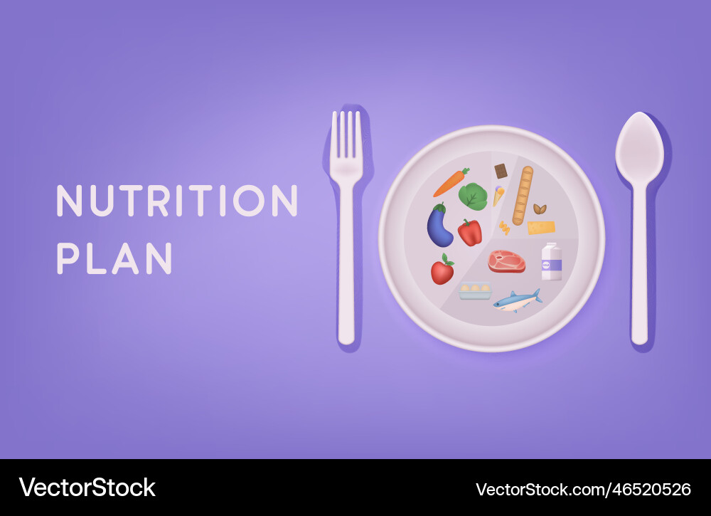Healthy organic diet nutrition concept 3d web Vector Image