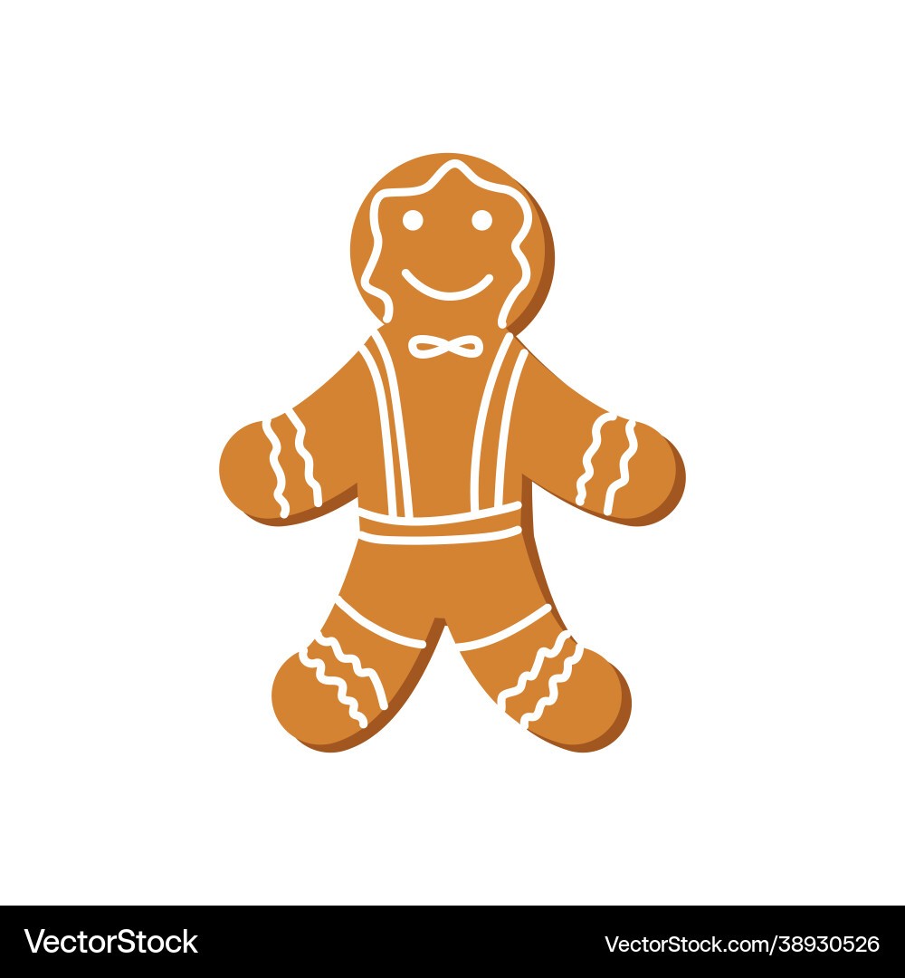 Holiday gingerbread man cookie cookie in shape Vector Image