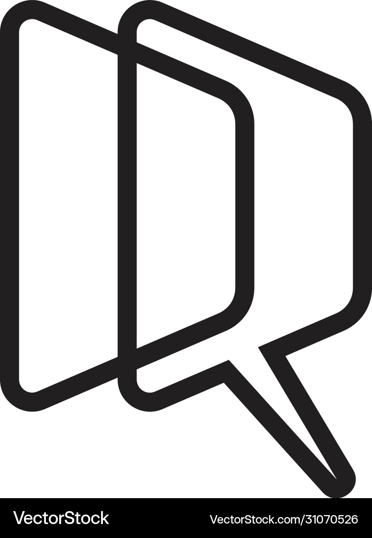 Letter dr line bubble talk design logo Royalty Free Vector