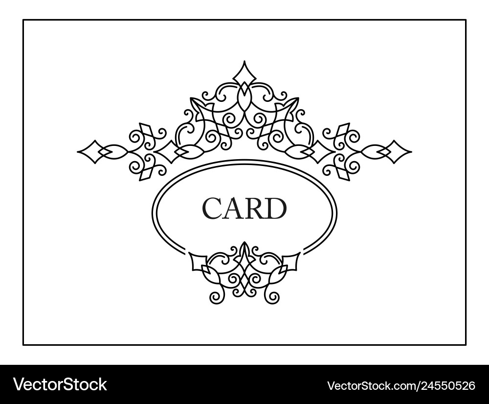 Ornate decor border for invitation card Royalty Free Vector