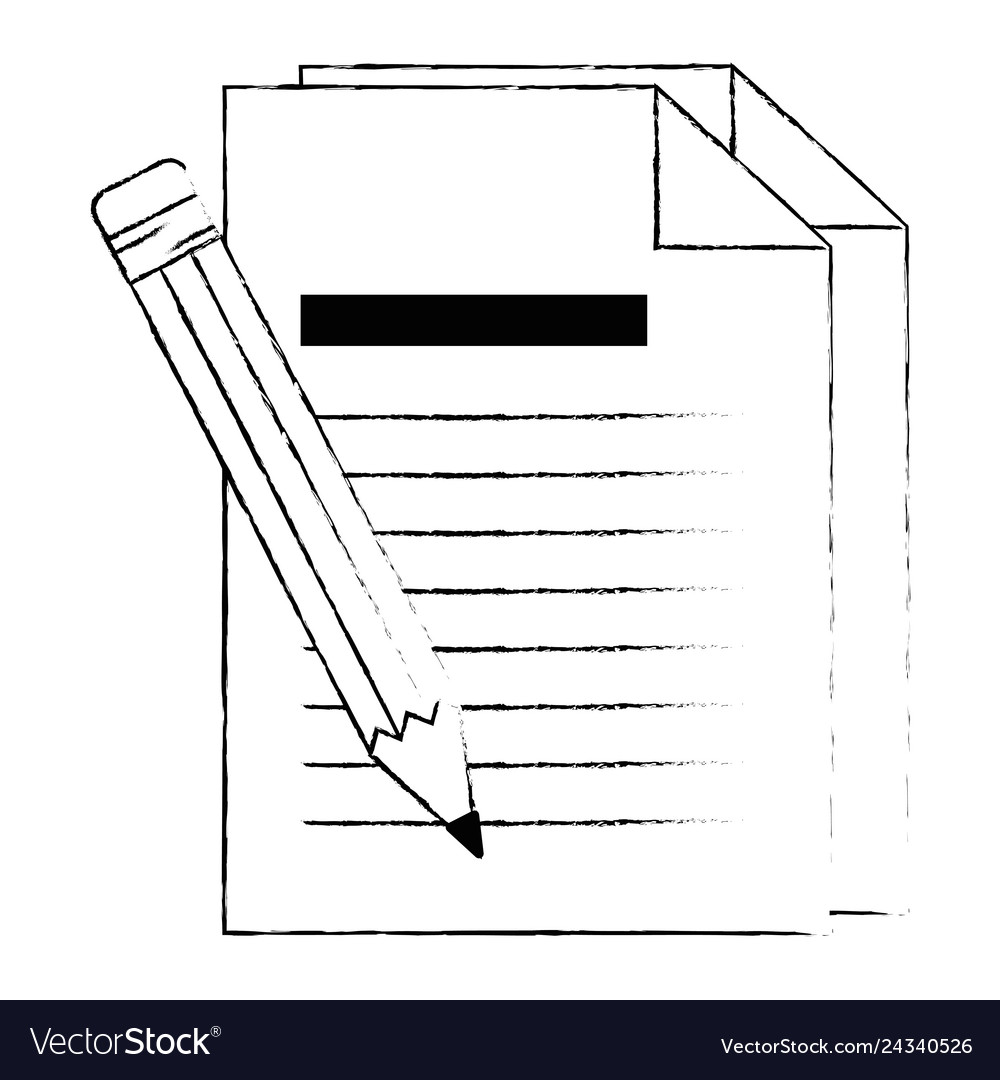 Pencil write with documents Royalty Free Vector Image