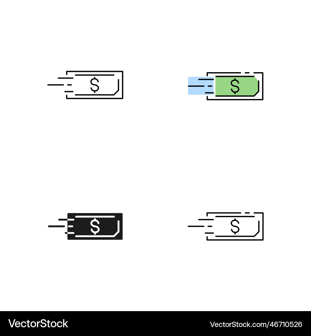 Remittance icon in line style glyph Royalty Free Vector