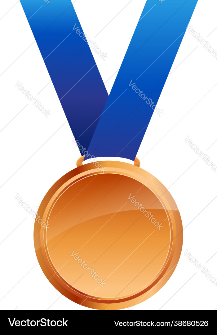 Simple elegant bronze medal with ribbon Royalty Free Vector