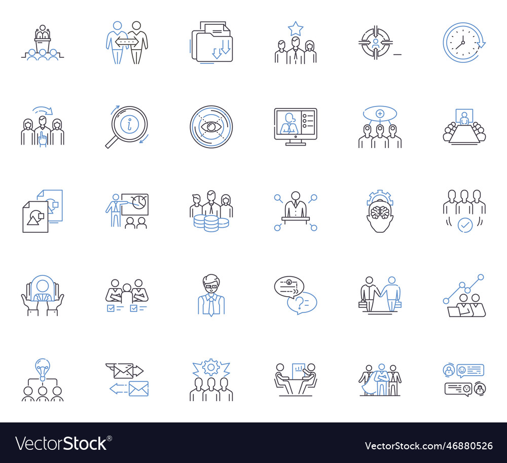 Supervision Ideation Line Icons Collection Vector Image