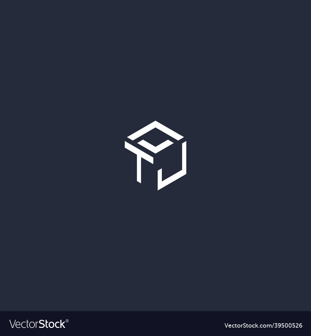 Tj initial hexagon logo design Royalty Free Vector Image