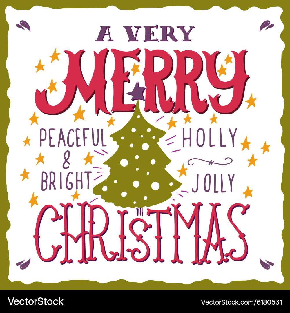 A very merry christmas greeting card Royalty Free Vector