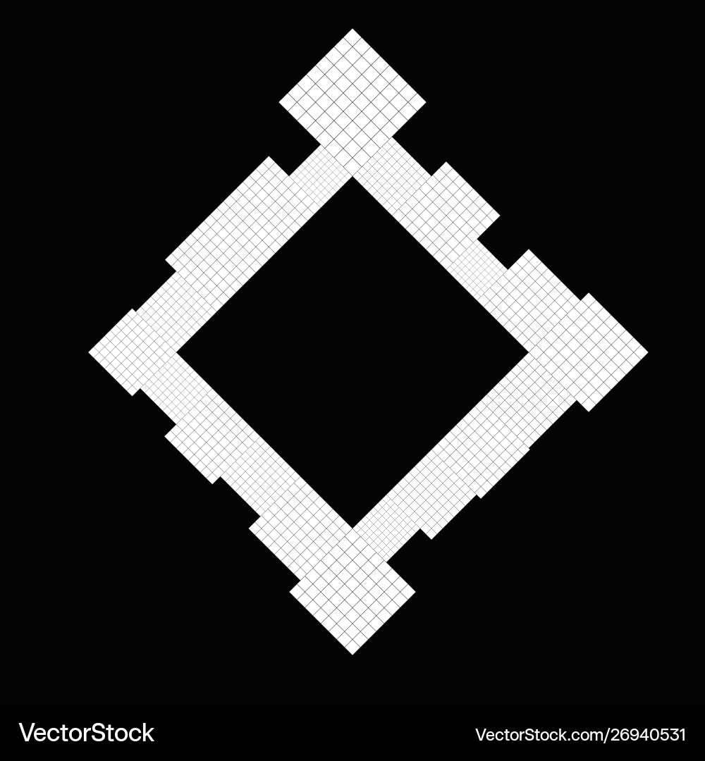Black and white geometrical diagonal square badge Vector Image