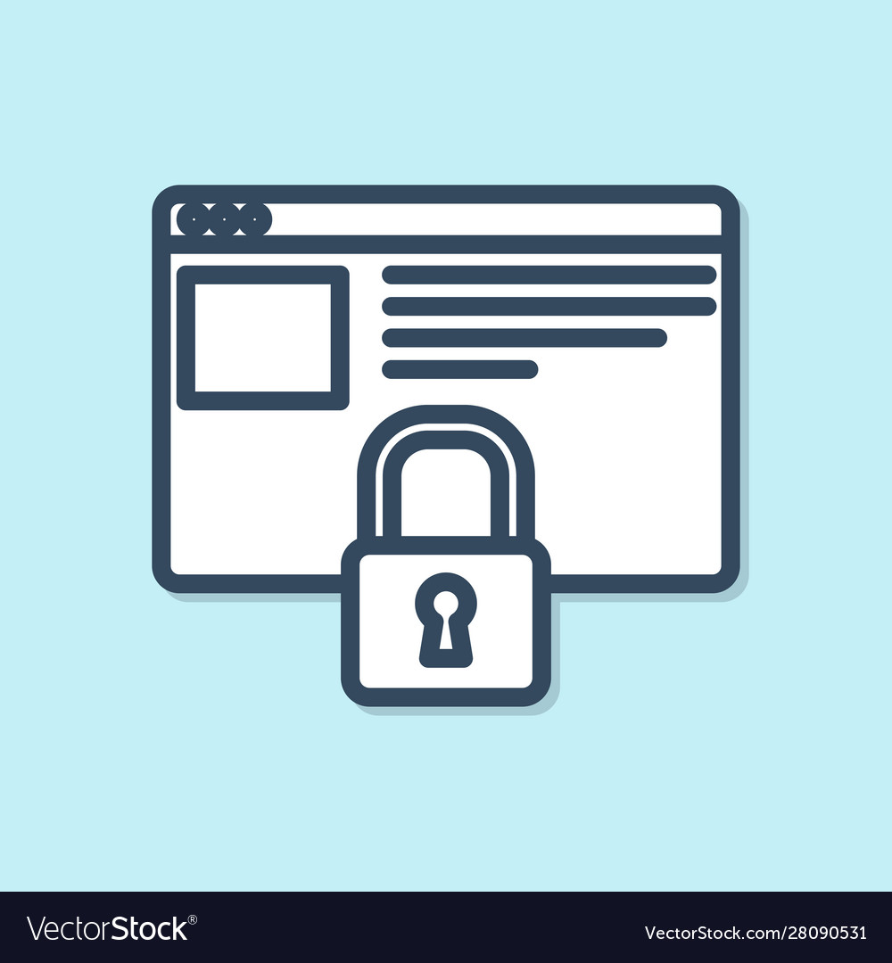 Blue line secure your site with https ssl icon Vector Image