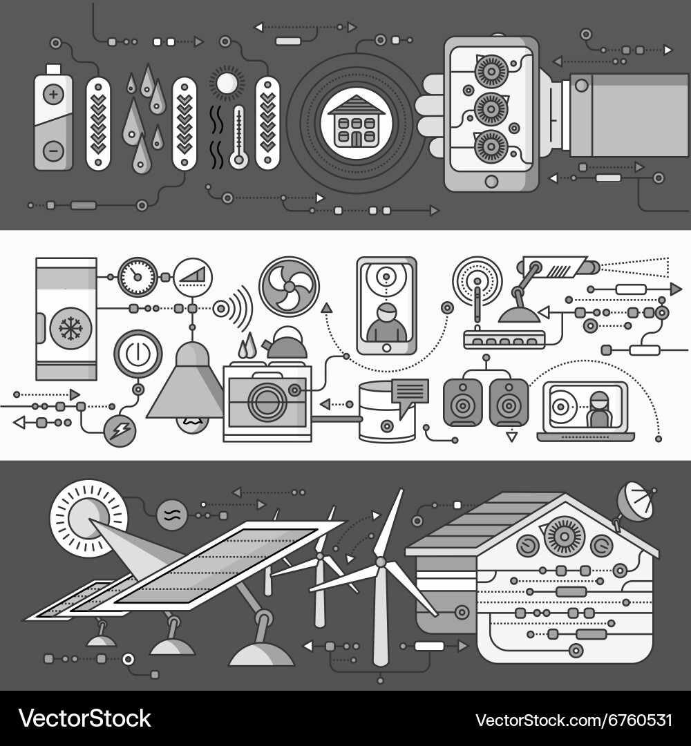 Concept of Smart Home and Control Device Vector Image