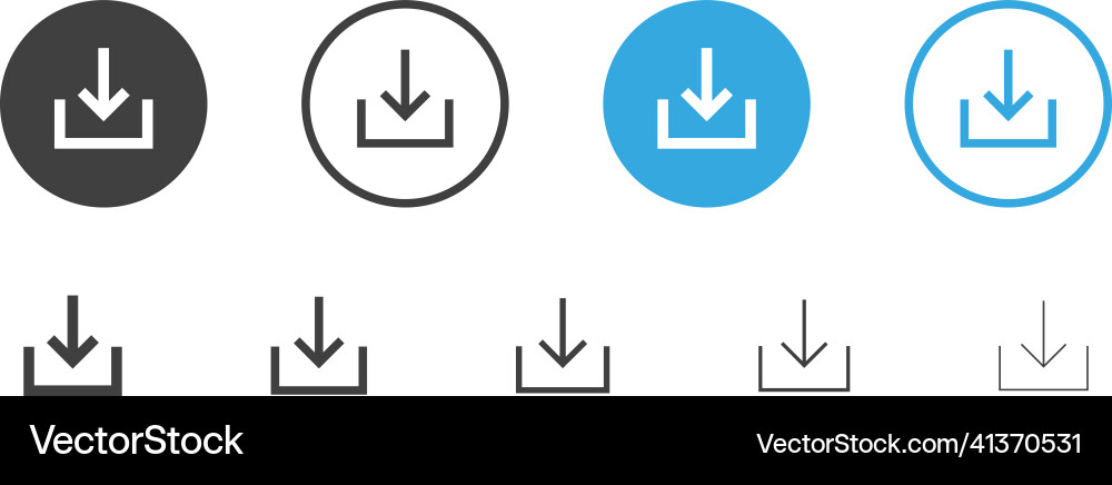 Download icon symbol downloading button - arrow Vector Image