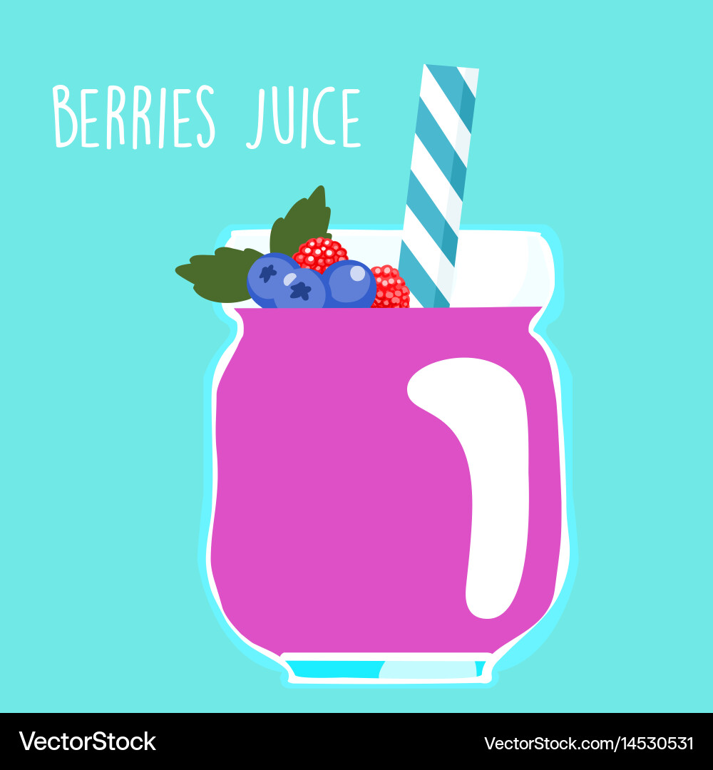 Fresh berries juice in glass Royalty Free Vector Image