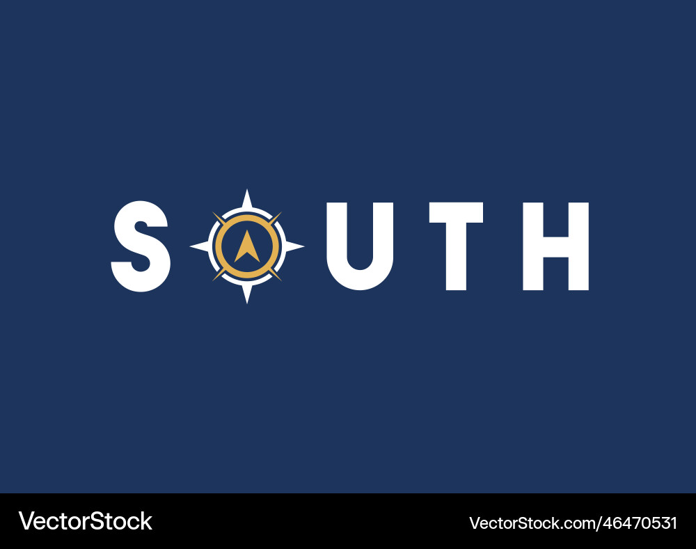 Graphic of logo south compass Royalty Free Vector Image