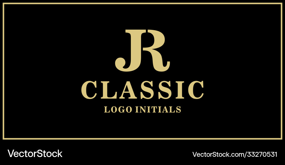 Jr monogram classic logo design inspiration Vector Image