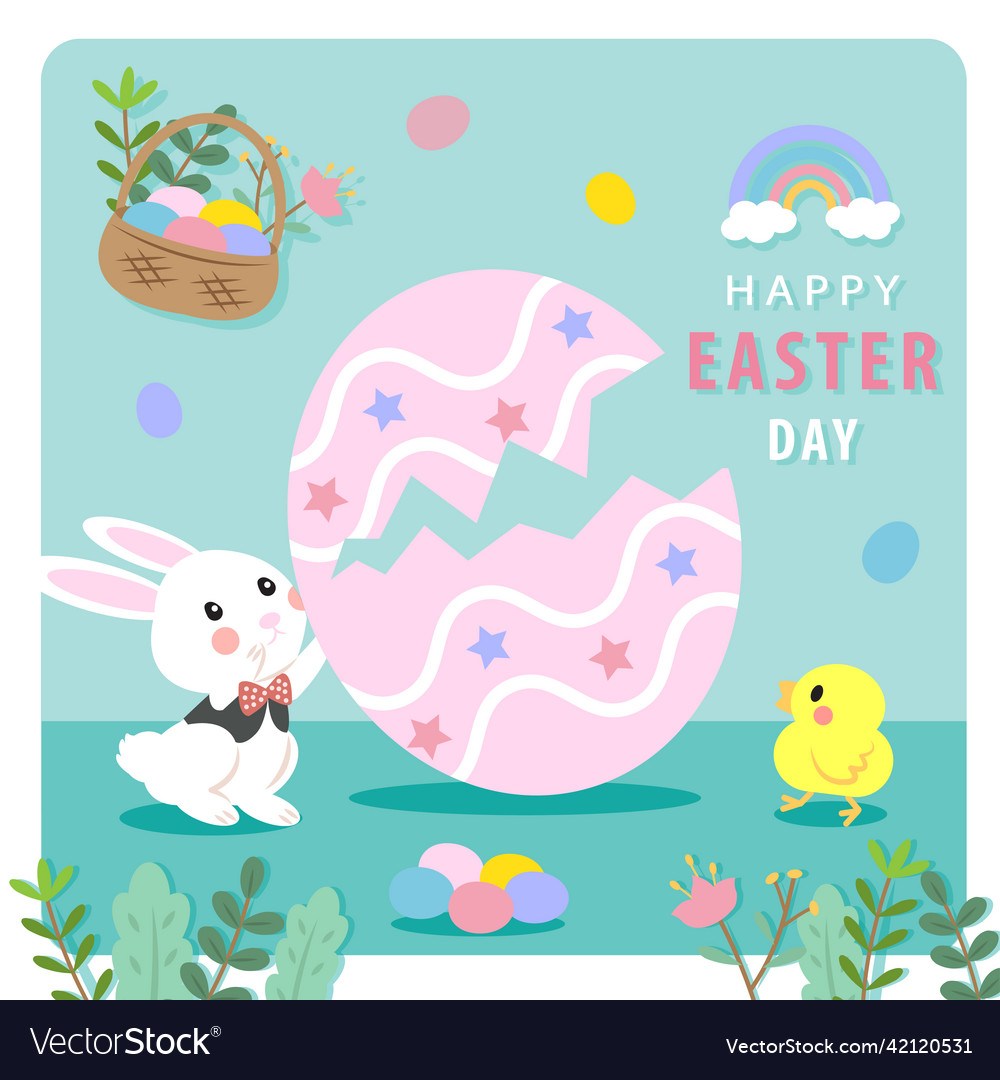 Lets celebrate happy easter day Royalty Free Vector Image