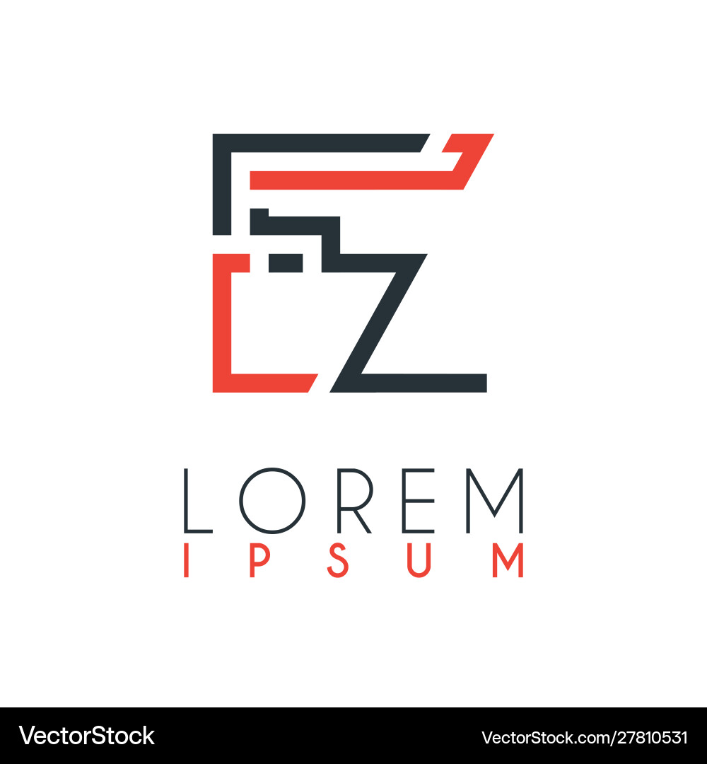 Logo between letter e and letter z or ez Vector Image