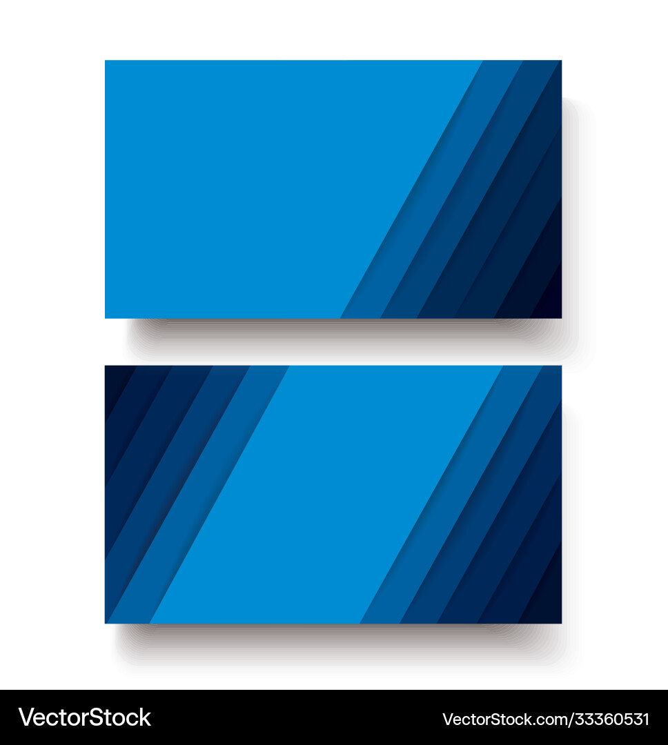 Modern blue lines double sided business card Vector Image