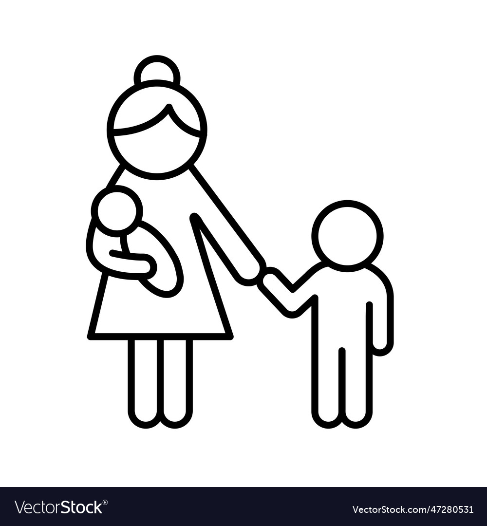 Mother and children icon Royalty Free Vector Image