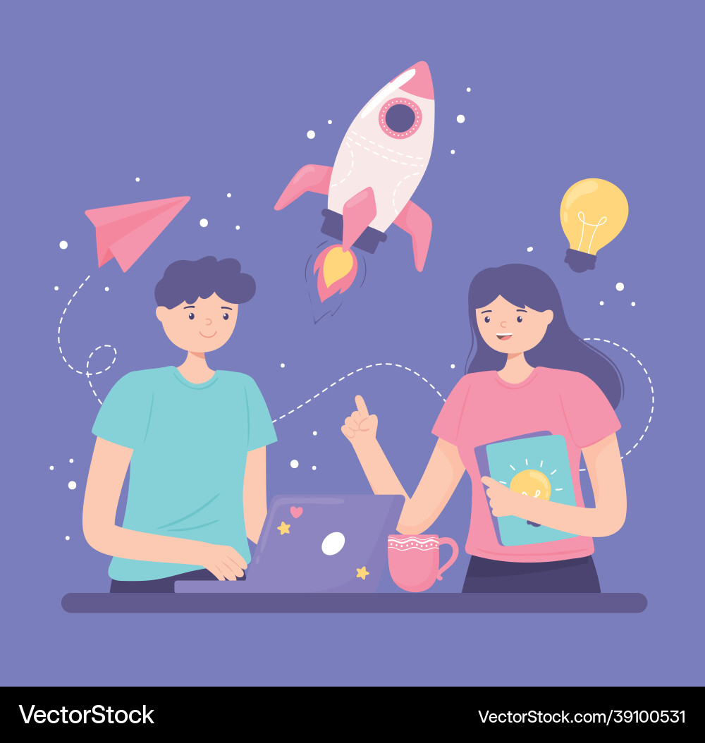 People start up concept Royalty Free Vector Image