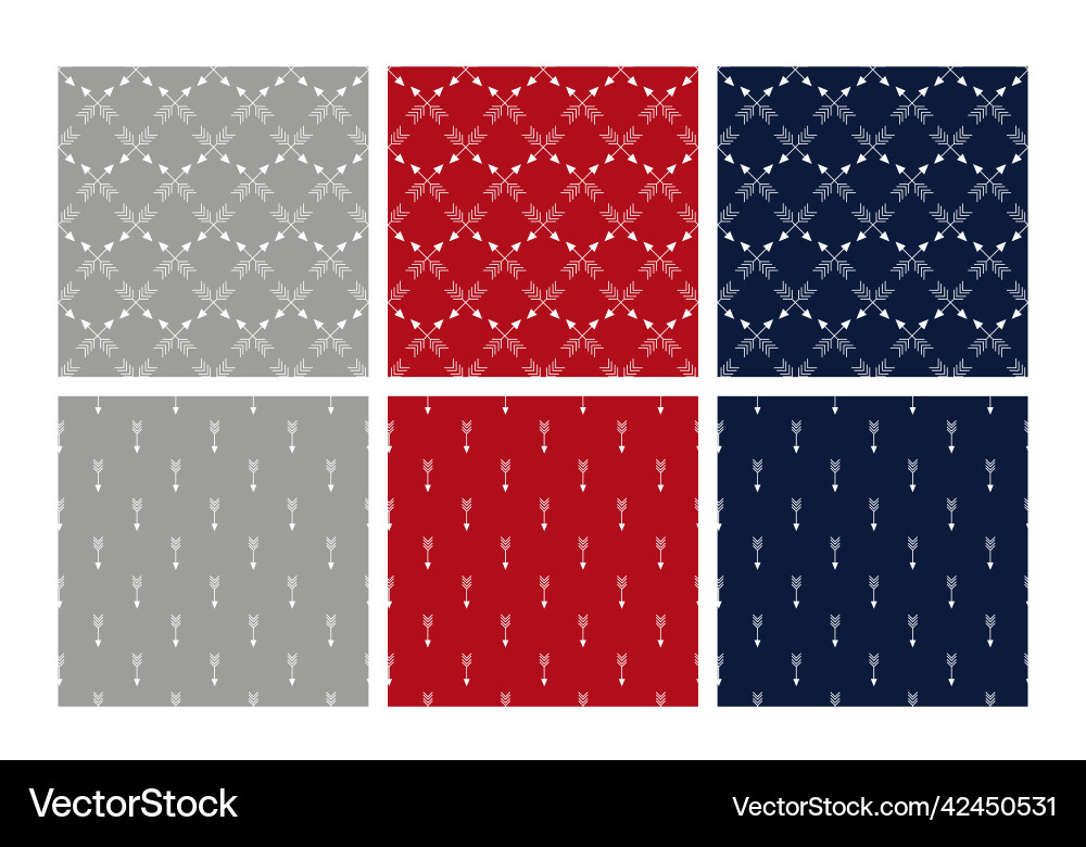 Set of christmas pattern with arrows design Vector Image