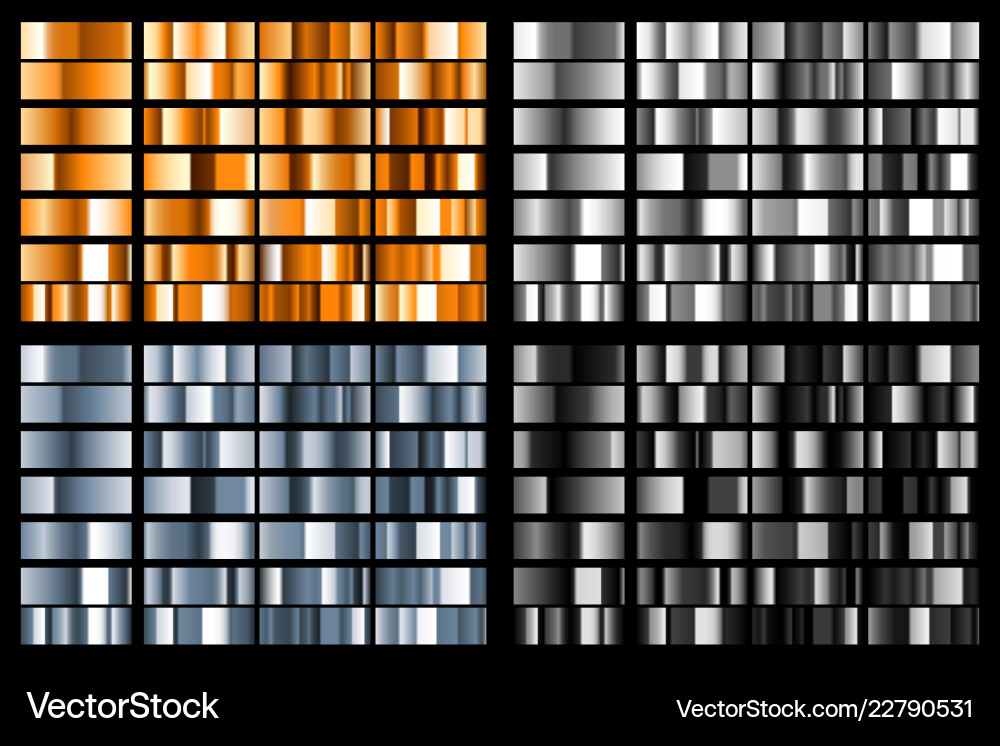Set of metal gradients Royalty Free Vector Image