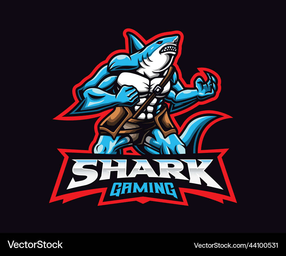 Shark man mascot logo design Royalty Free Vector Image