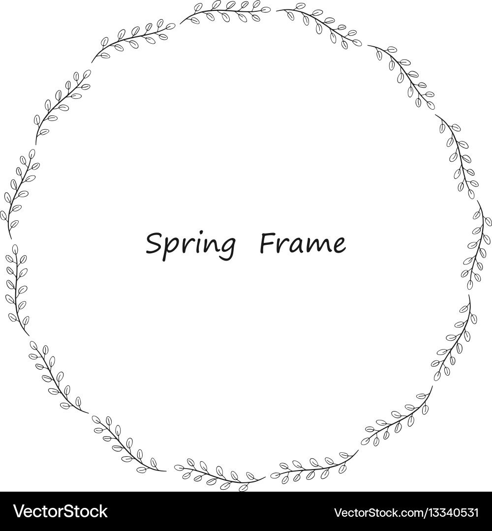 Spring frame made up of leaves Royalty Free Vector Image