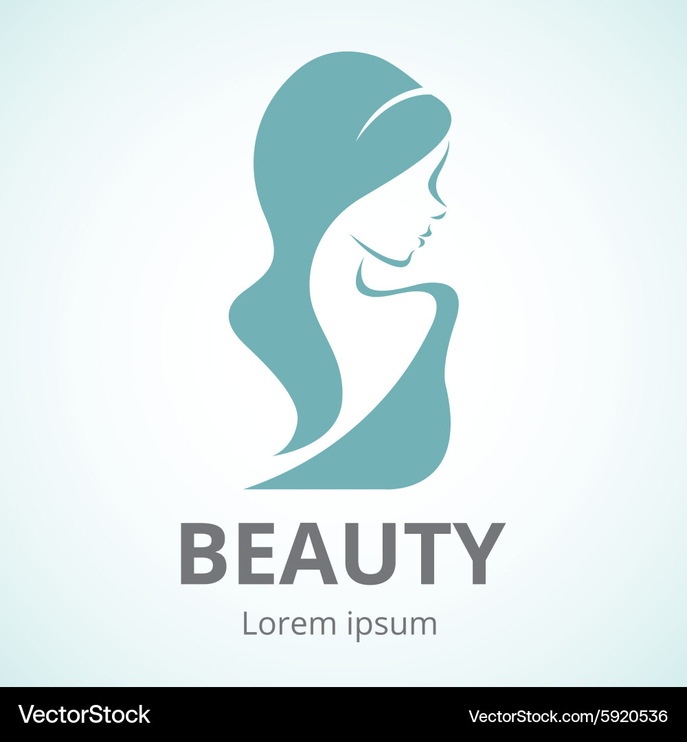 Abstract logo beautiful woman in profile Vector Image