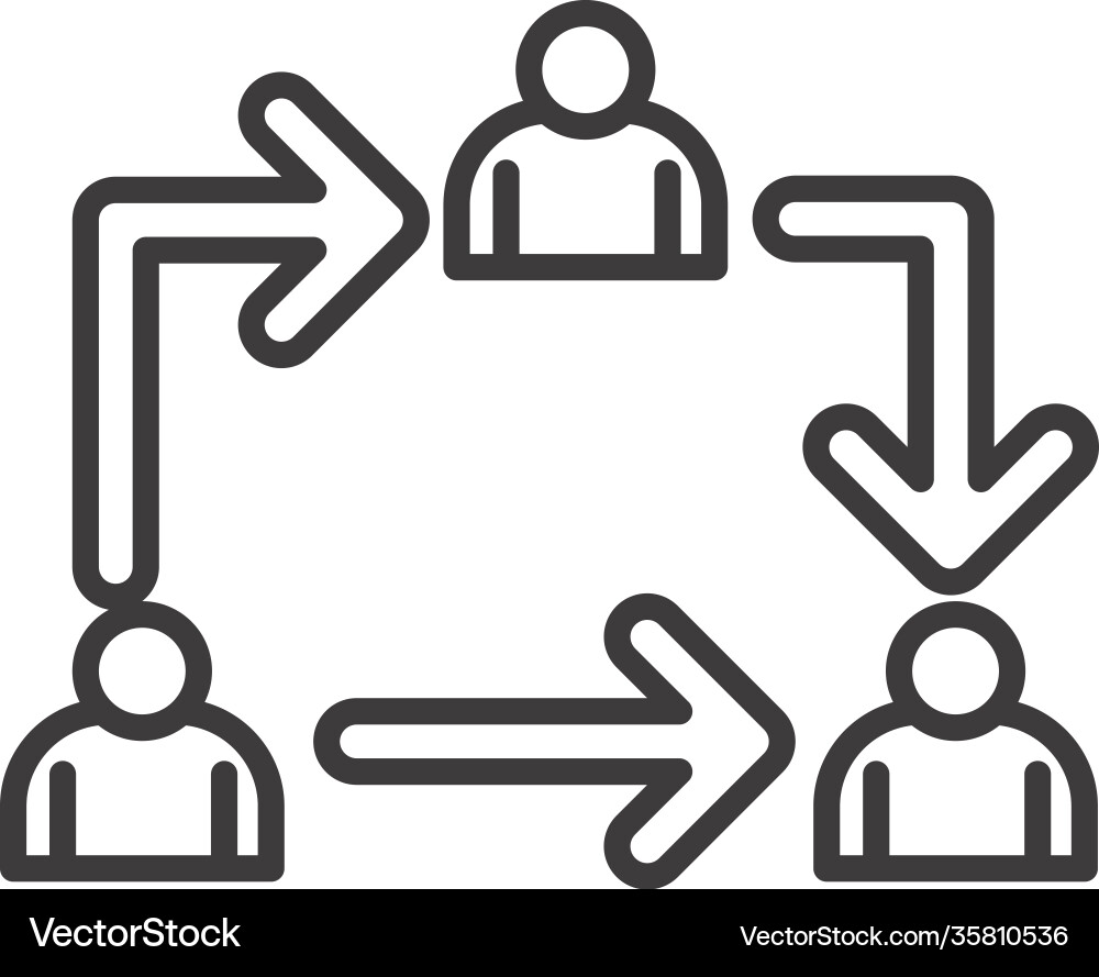 Businesspeople avatars with circuit arrows Vector Image