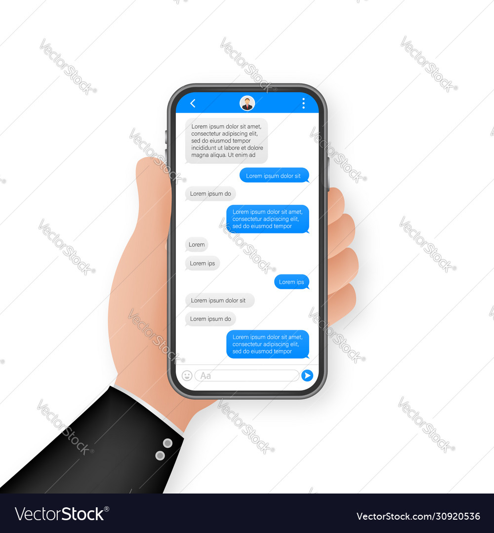 Chat interface application with dialogue window Vector Image