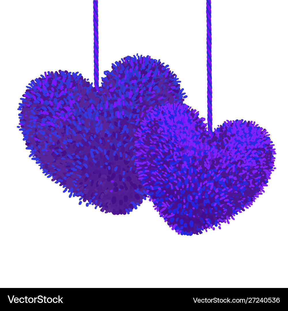 Fluffy pom-poms in shape a heart Royalty Free Vector Image