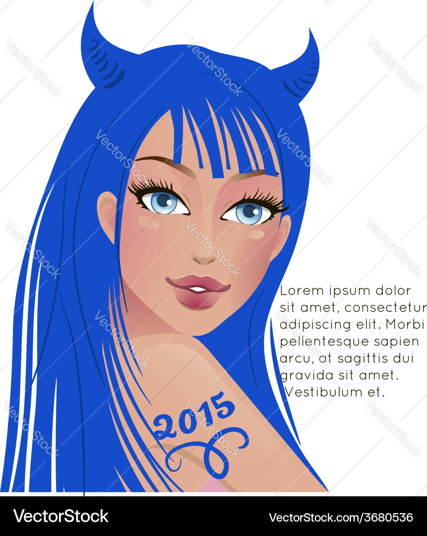 Girl with blue hair Royalty Free Vector Image - VectorStock
