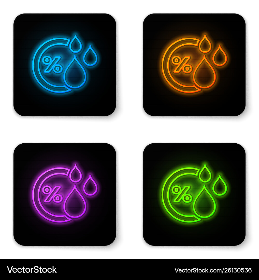 Glowing neon humidity icon isolated on white Vector Image